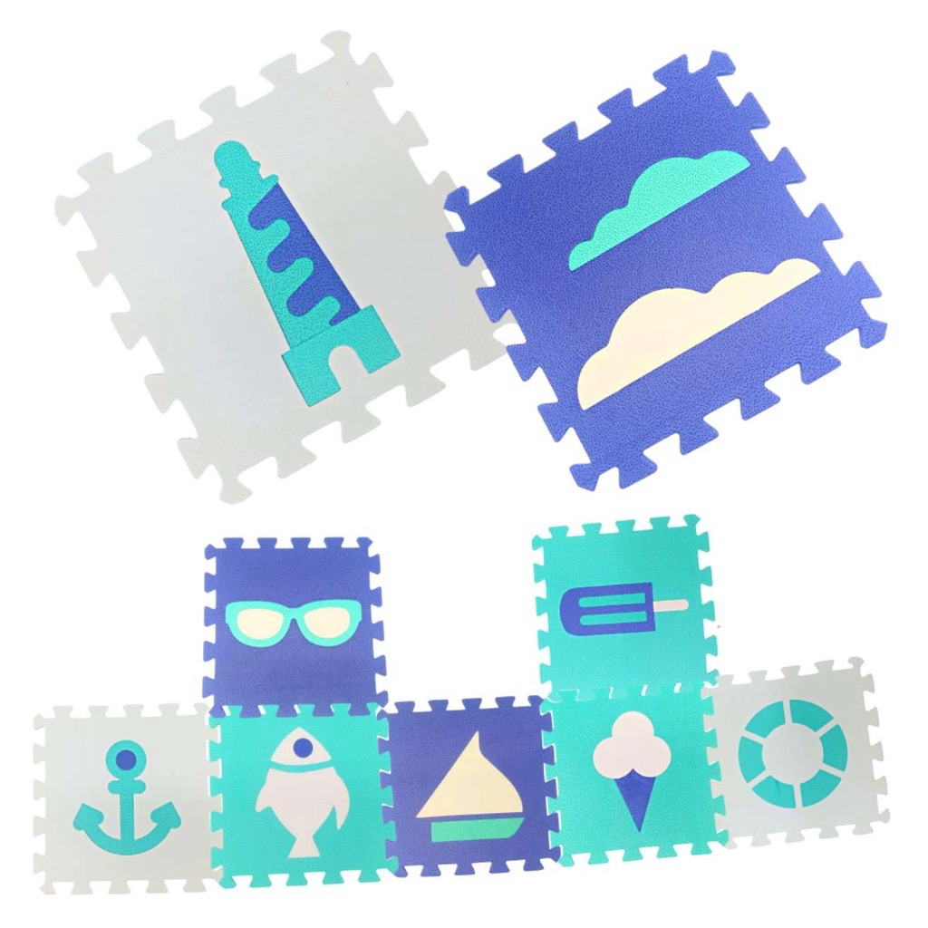 Dinosaur Boat Car Ship Design Puzzle Mat Play Mat Design 9pcs 30cm x ...