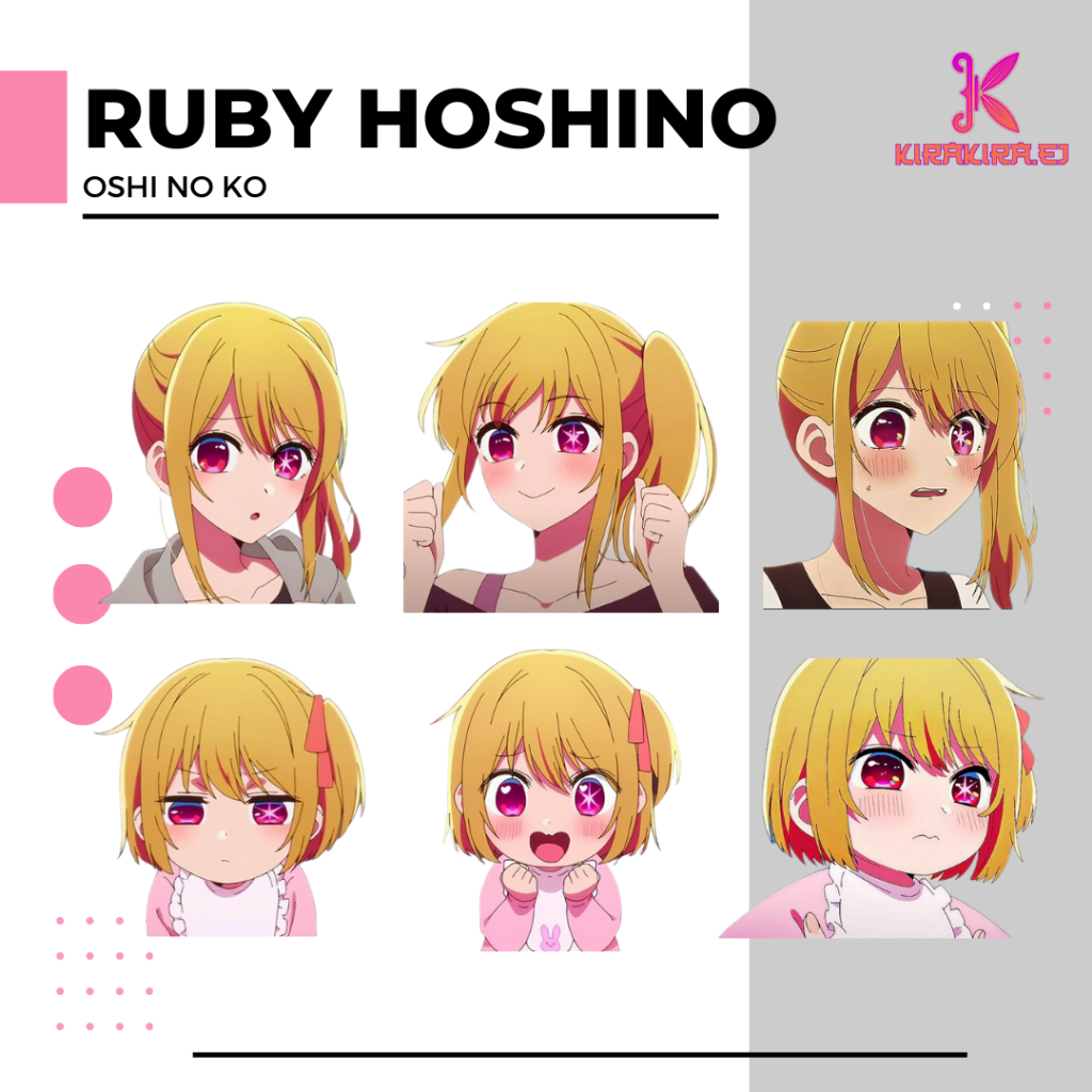 STICKER Ruby Hoshino Oshi No Ko Water Proof Vinyl Anime Sticker ...