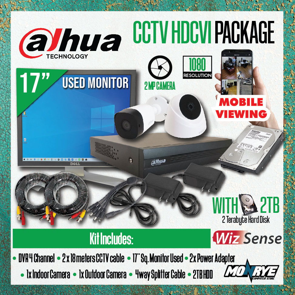 DAHUA CCTV HDCVI Complete Set / BRAND NEW DVR 4 Channel with HDD / 2 ...