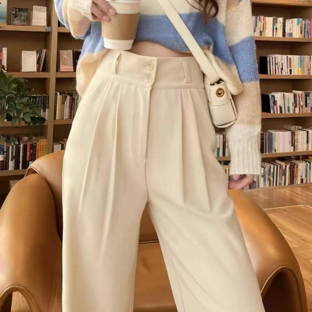 Kinwoo High Waist Trouser 2 botton Loose Type 25-33 Pants Women ...