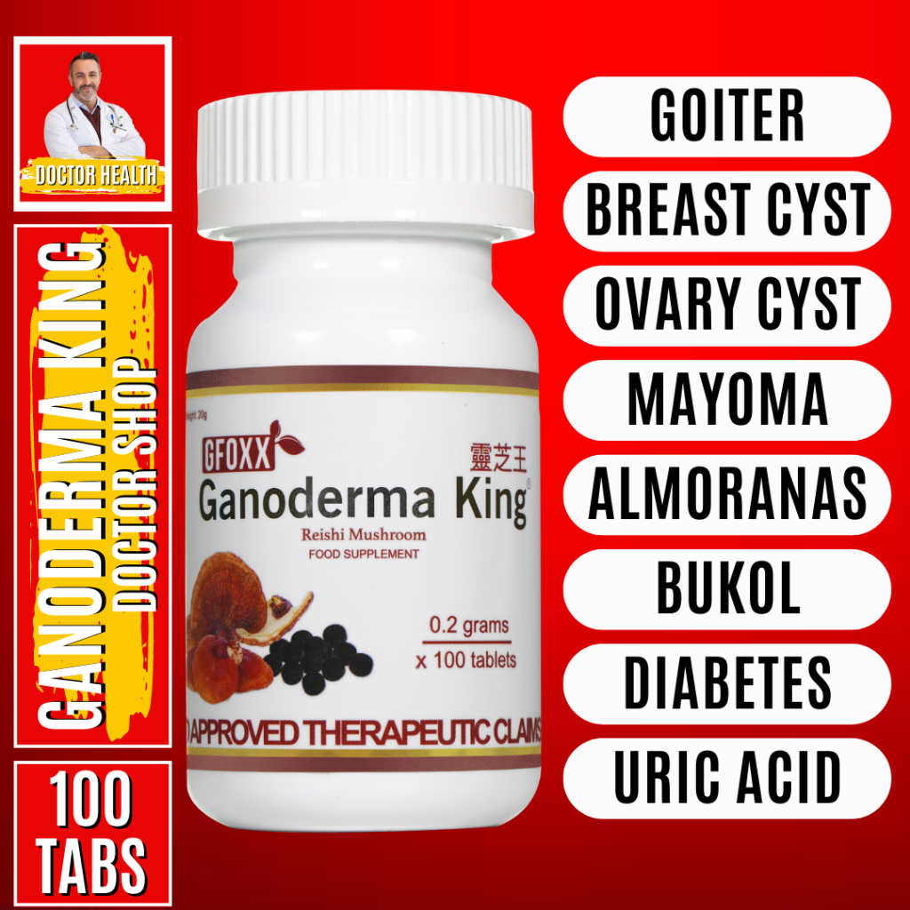 Original Gfoxx Ganoderma King Reishi Mushroom with 100 Tablets | Shopee ...