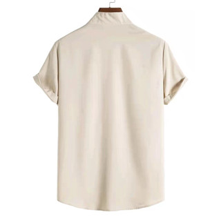 Chinese Collar Polo for Men Short Sleeves Full Buttons Cotton 9 Colors ...