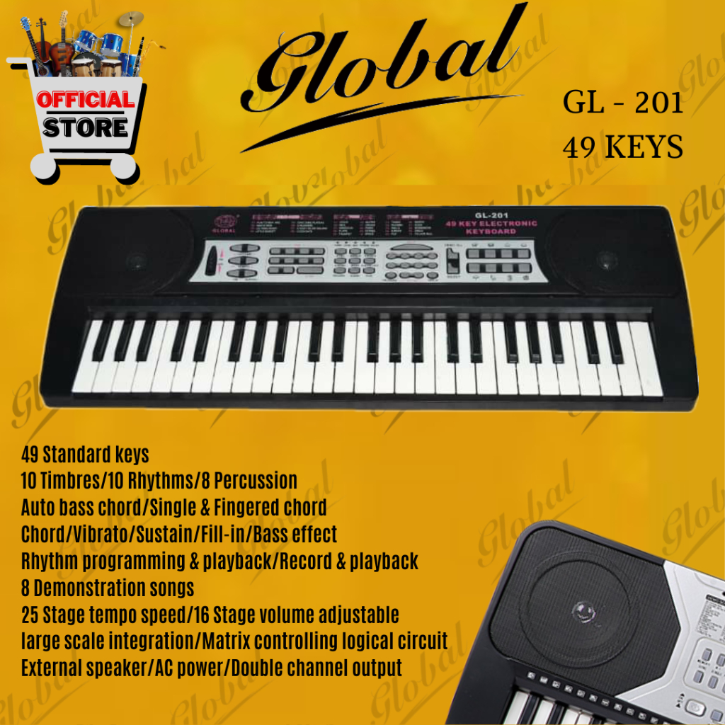 GLOBAL KEYBOARD 49 KEYS GL 201 BEST FOR GIFTING TO MOTIVATE LOVE FOR ...