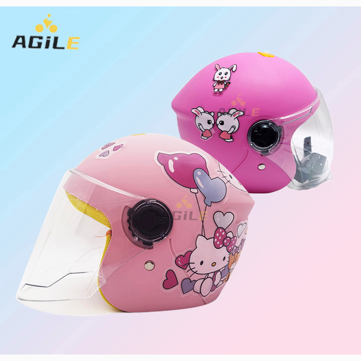 3-15 Years Old Pink Head Protection Full Face Helmet for Kids ...