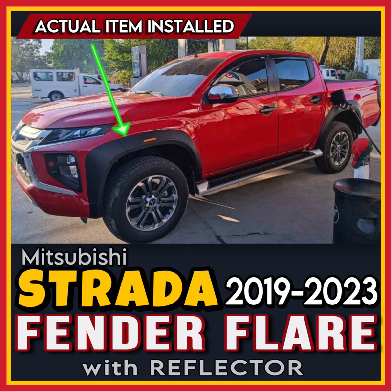 MITSUBISHI STRADA TRITON 2019-2023 SLIM FENDER FLARE WITH REFLECTOR ...