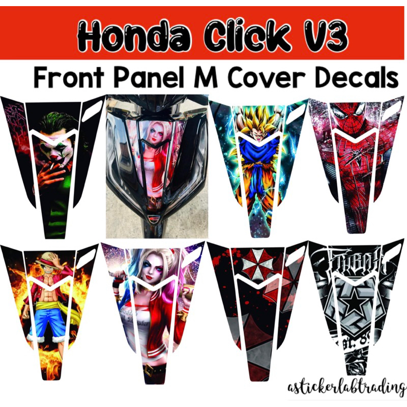 HONDA CLICK V3 V4 FRONT COVER PANEL M DECALS/MOTOR STICKER PRINTED ...