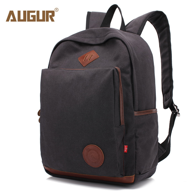 AUGUR Neutral Canvas Backpack Laptop Bag School Student Bag | Shopee ...