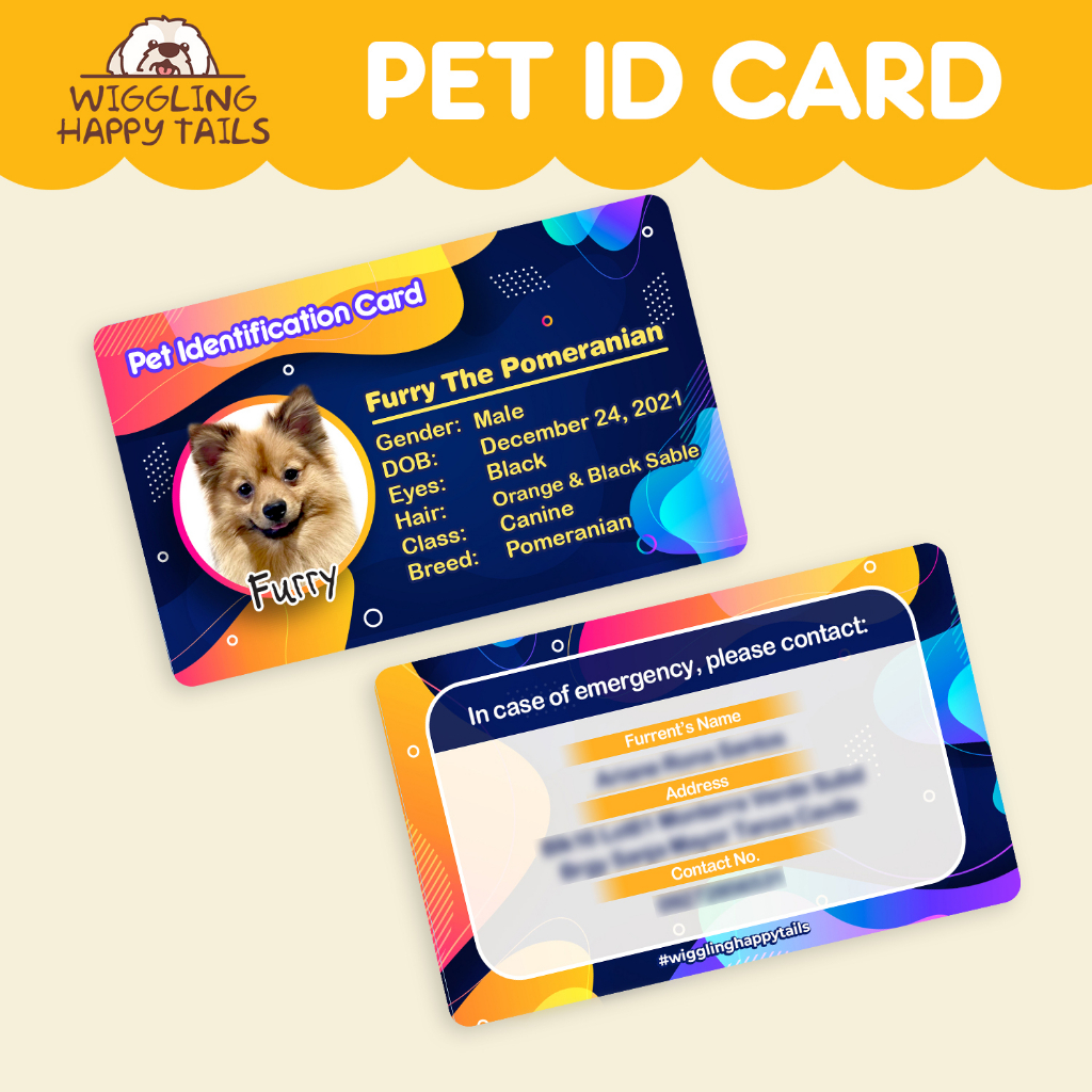 Personalized Pet ID Card for Cats and Dogs - Custom Dog and Cat ID - Unique Pet ID Card Pets ...