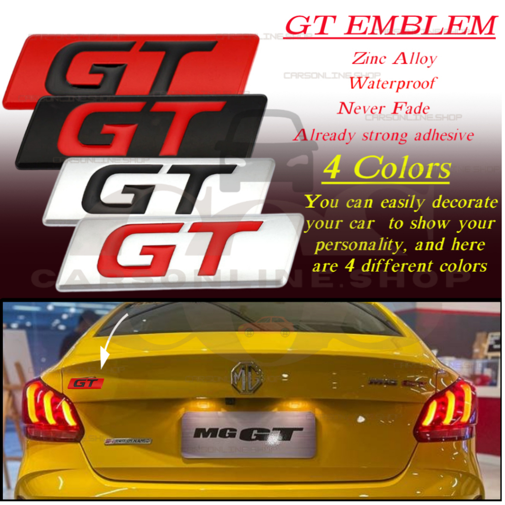 COS Car Stickers Metal Badge Emblem Tail Decals 3D GT Logo Zinc Alloy ...