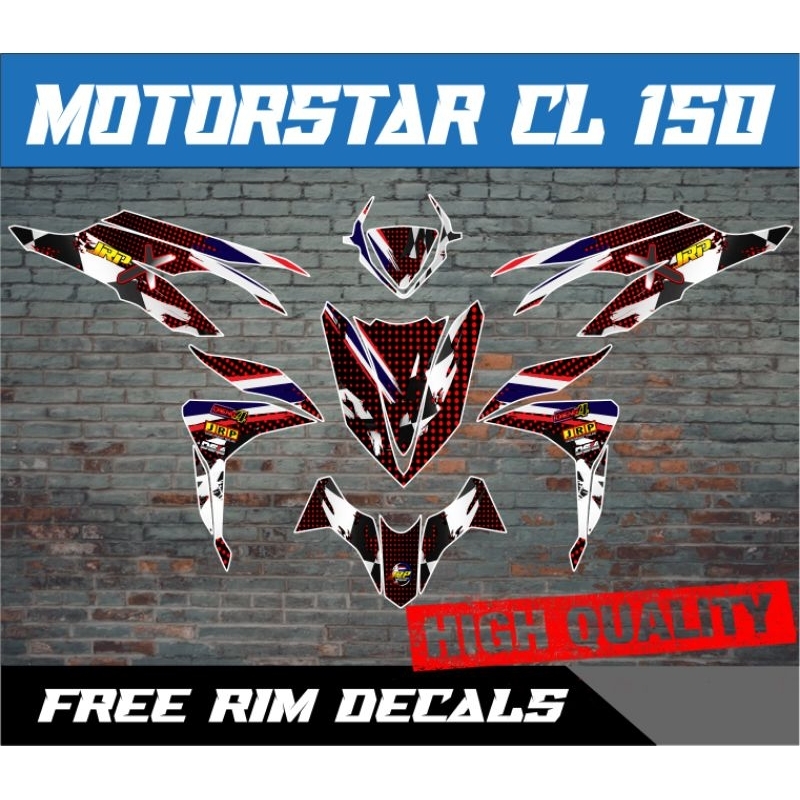 Motorstar CL 150 full body decals, free rim decals | Shopee Philippines