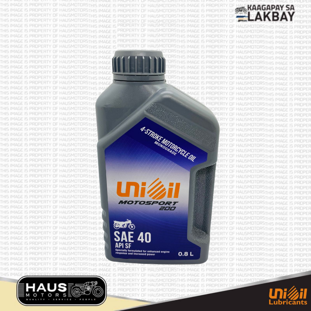 4T SOLO SAE40 UNIOIL MOTOSPORT 200 800ML | Shopee Philippines