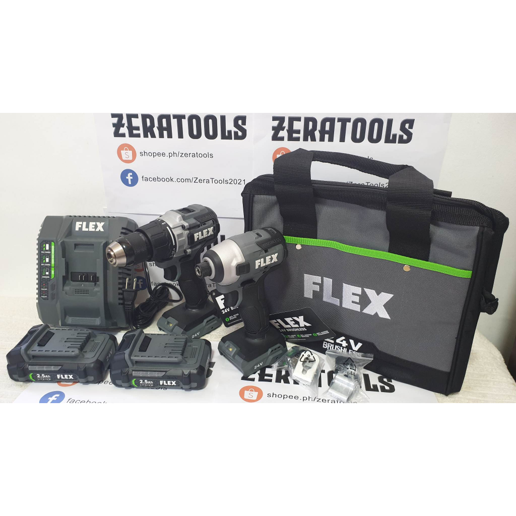 Flex 2-Tool 24-Volt Lithium Ion Brushless Power Tool Combo Kit with ...