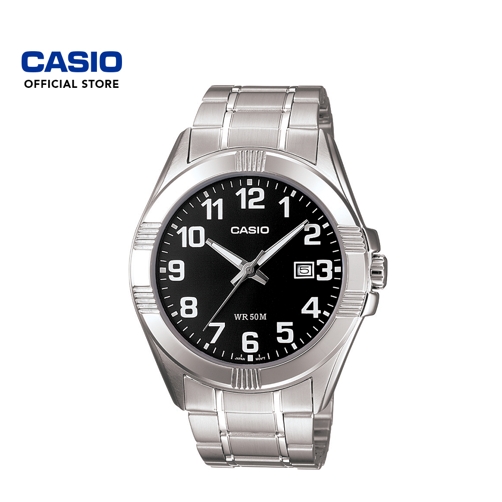 Casio (MTP-1308D-1BVDF) Silver Stainless Steel Strap 50 Meter Date ...