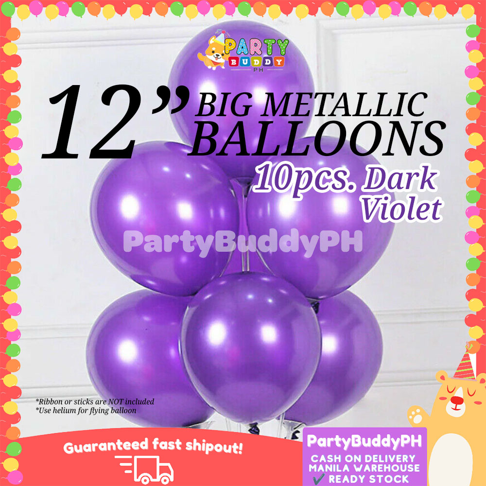 10pcs Thailand Metallic Pearly Size 6 10 12 Small Big Regular Balloons ...