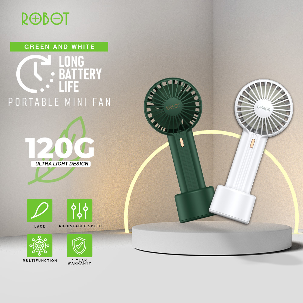 ROBOT Rt-BF15 Mini Fan 1200mAh Handheld portable Fan Stand Sitting ...