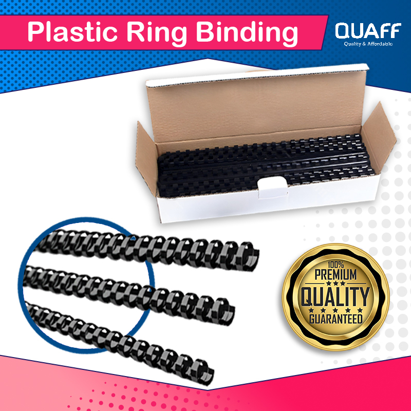 (100pcs) QUAFF Plastic Binding Ring A4 Size 8MM, 10MM, 12MM, 14MM ...