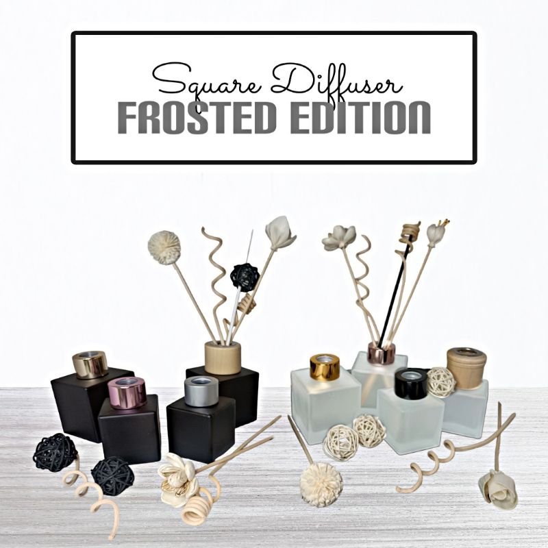 FROSTED/COLORED Square Diffuser Bottle | Amber / White | reed stick AY ...