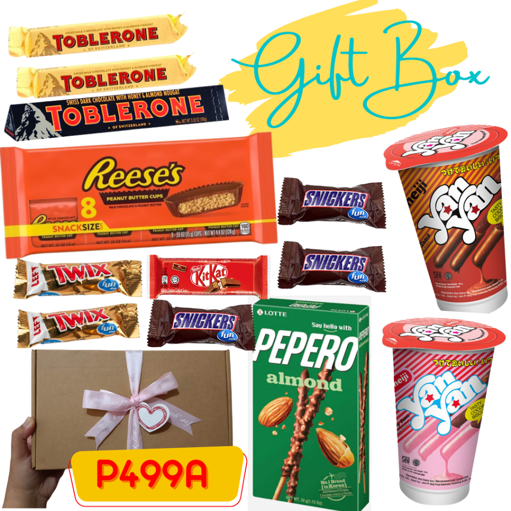 CHOCOLATE GIFT BOX 499A (with ribbon, liner and mailer box) | Shopee ...