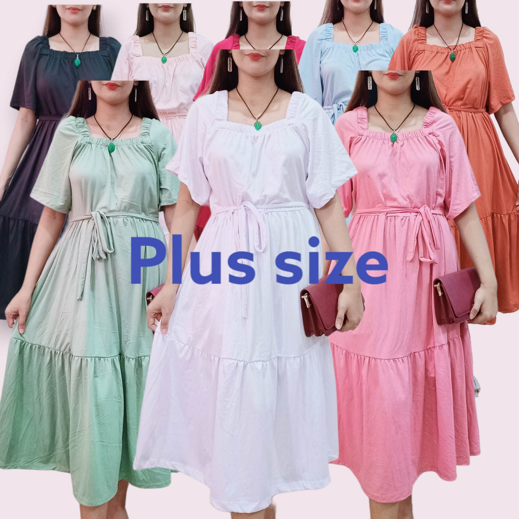 Josephine Garter Squareneck Plus size Bigsize Dress | Shopee Philippines