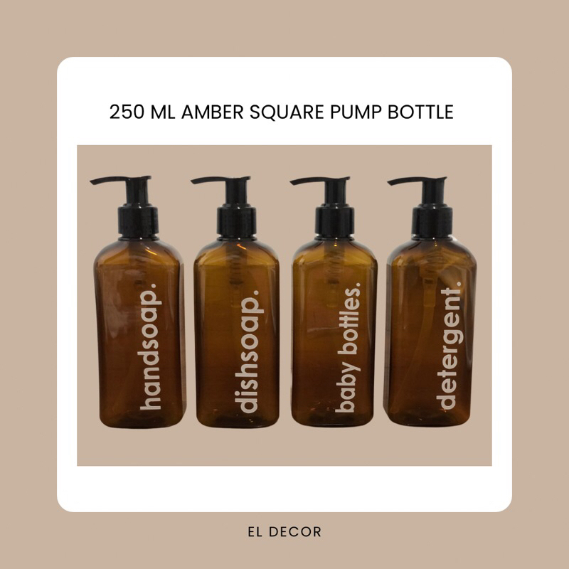 Rectangular Amber Bottle 250 ml | Shopee Philippines