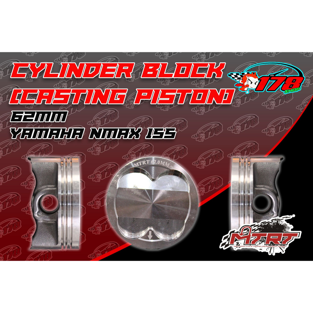 MTRT cylinder block kit nmax aerox chromebore casting flat piston(62MM ...