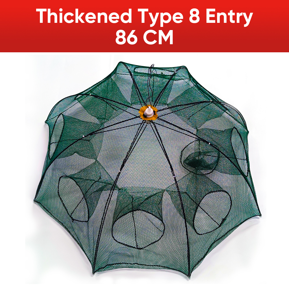 Mitsushi Folding Umbrella Fish Net Shrimp Cage CrabTrap Fish Trap ...