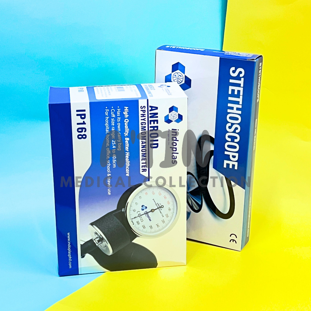 Indoplas BP Manual Sphygmomanometer With Dual-Head (Complete Set) Aneroid and Stethoscope ...
