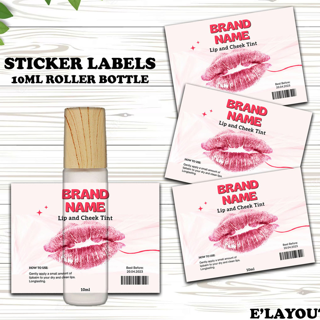 LIPTINT LABEL STICKERS (10 ml/5 ml roller bottle, 3 ml wand applicator ...