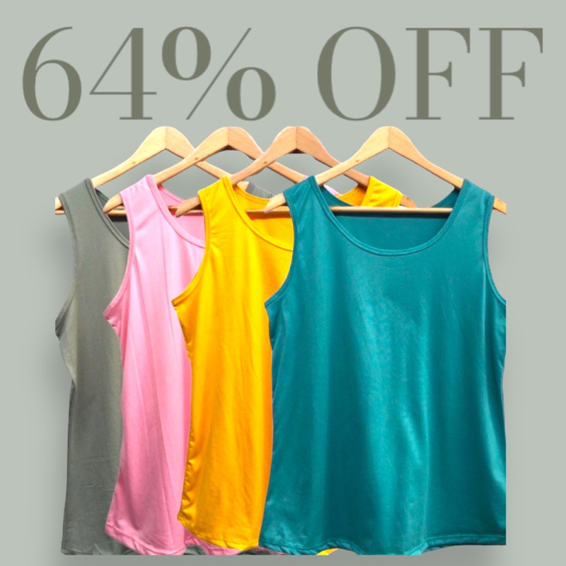 1Pc PLUS SIZE Pastel Colored Cotton Spandex Sando Sleeveless Blouse ...