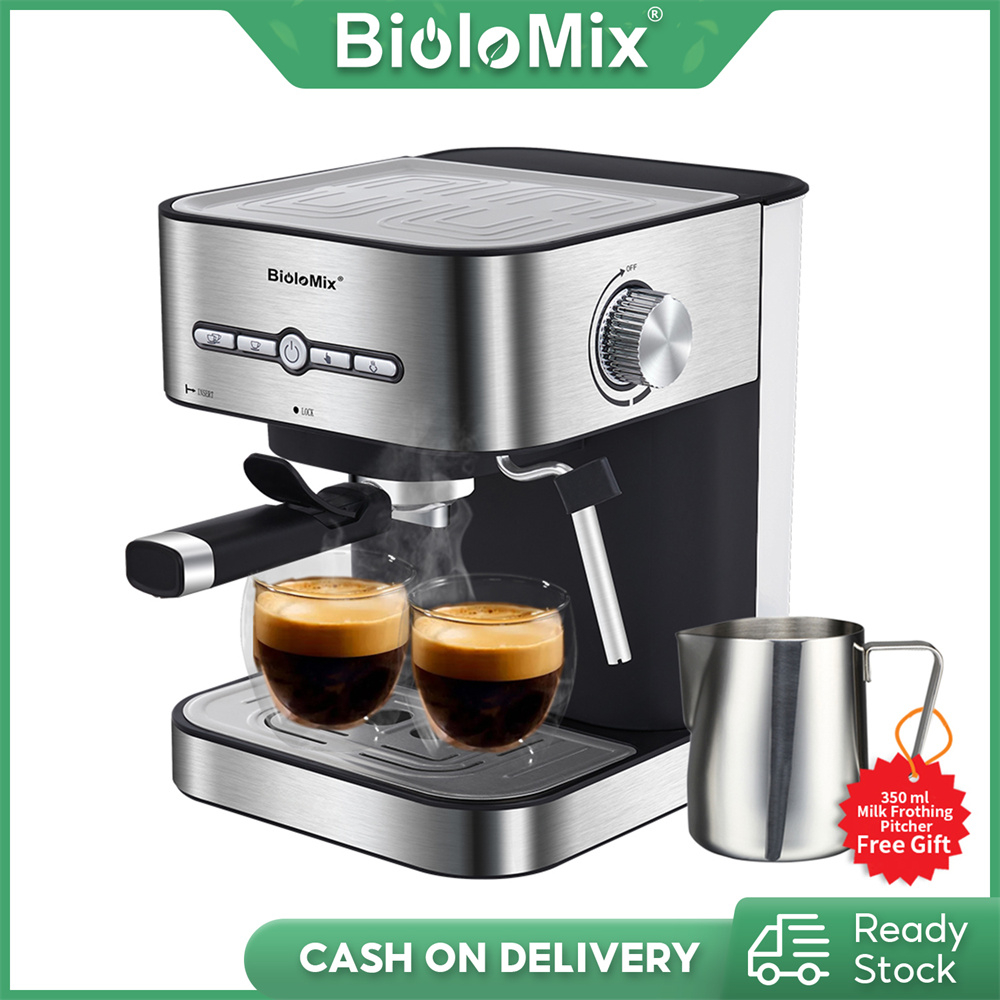 BioloMix 20 Bar 1050W Semi Automatic Espresso Coffee Machine Coffee ...