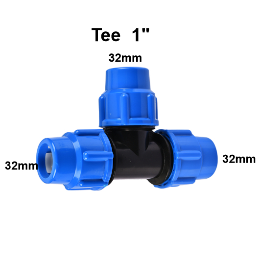1" (32mm)PE Compression Fittings PE Coupling Tee PE Elbow PE ball valve ...