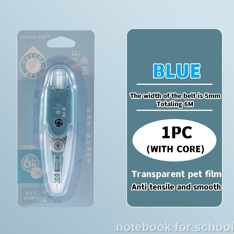 6M Press Type Correction Tape Retractable Refillable Refill Large ...