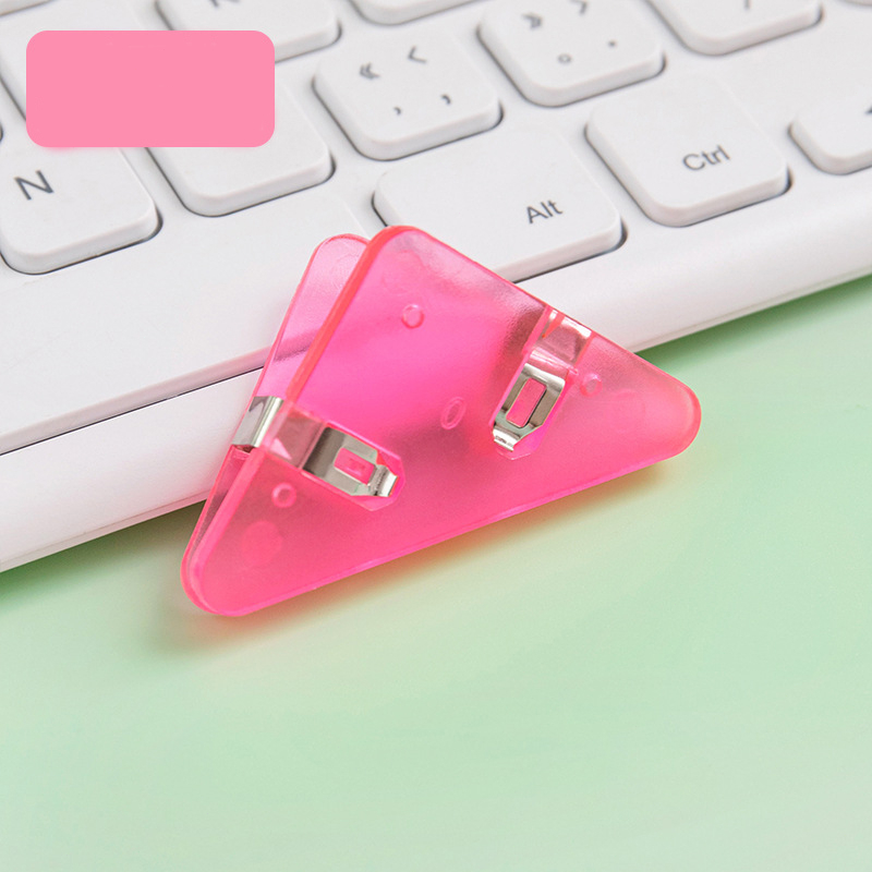 Portable Colorful Binder Clip Paper Clip Transparent Triangle Clip ...