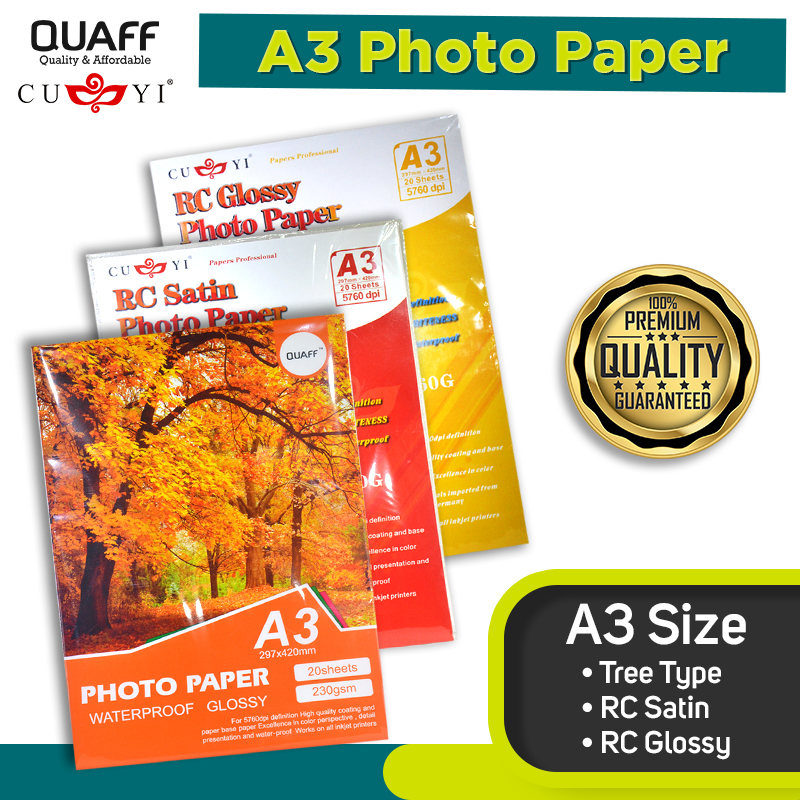 A3 Size Photo Paper Glossy & Satin (20sheets/pack) | Shopee Philippines