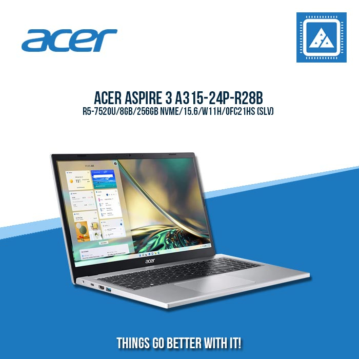 ACER ASPIRE 3 A315-24P-R28B R5-7520U/8GB/256GB NVME/15.6/W11H/OFC21HS (SLV) | Shopee Philippines