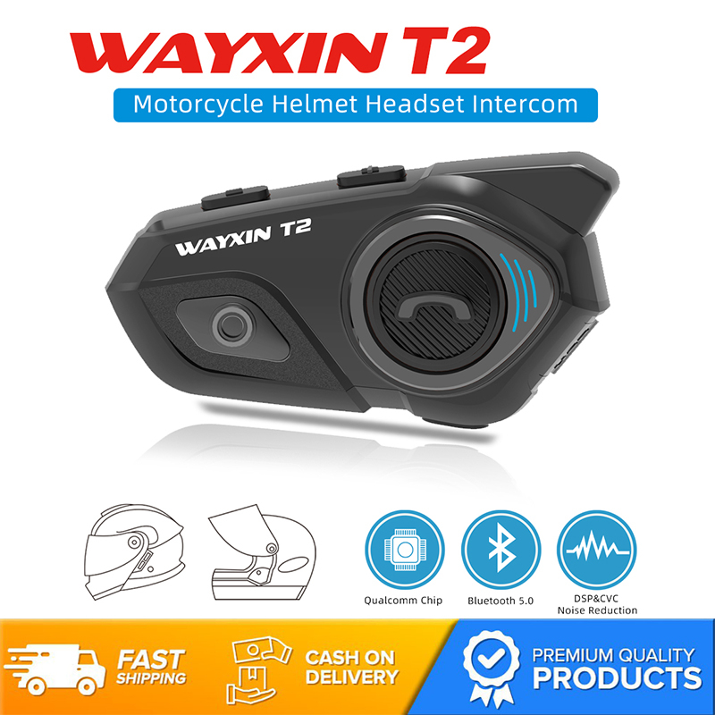 WAYXIN T2 Motorcycle Helmet Headset Interphone Headset Motor Speaker ...