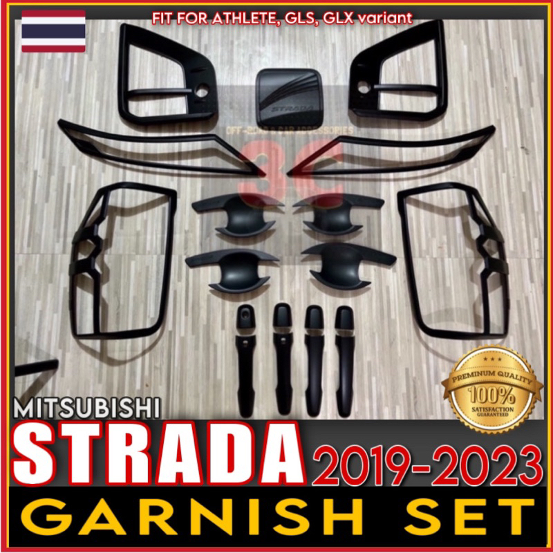 MITSUBISHI STRADA 2019-2023 GARNISH SET with FOG LAMP COVER (matte ...