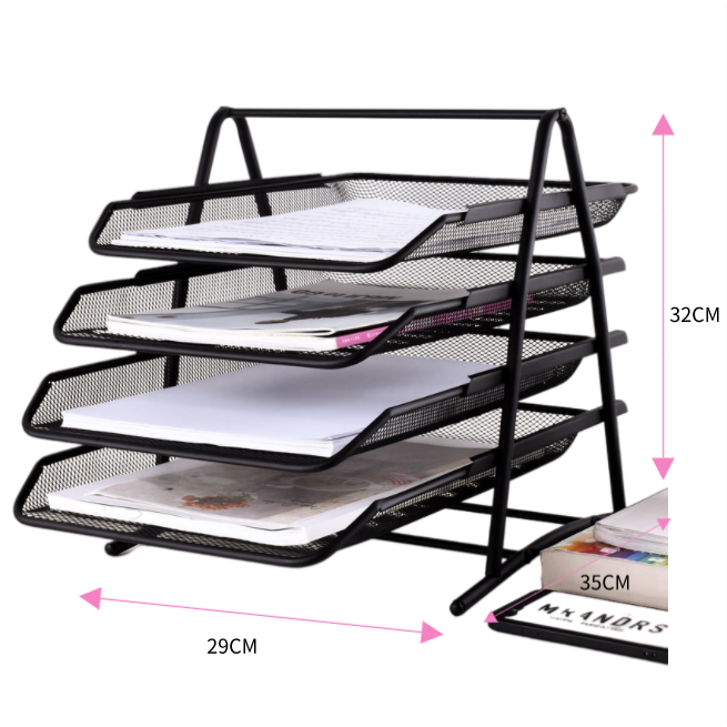 Metal Mesh Paper Document Tray Organizer Sliding File Storage Iron Rack ...