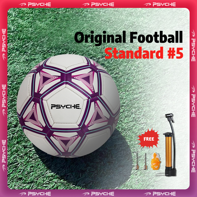 Psyche Soccer Ball Leather Football Official Size 5 Classic Outdoor ...
