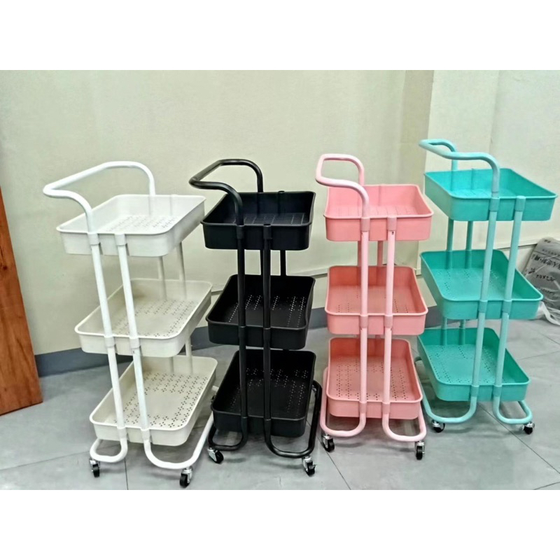 Styleclub Easy Assemble 3-Tier trolley cart organizer Mix Metal Plastic ...