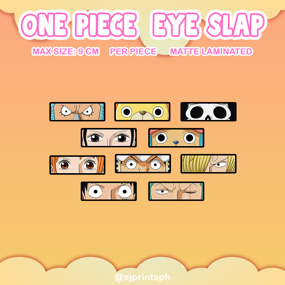 ONE PIECE EYE SLAP Anime sticker strip vinyl matte laminated sticker ...