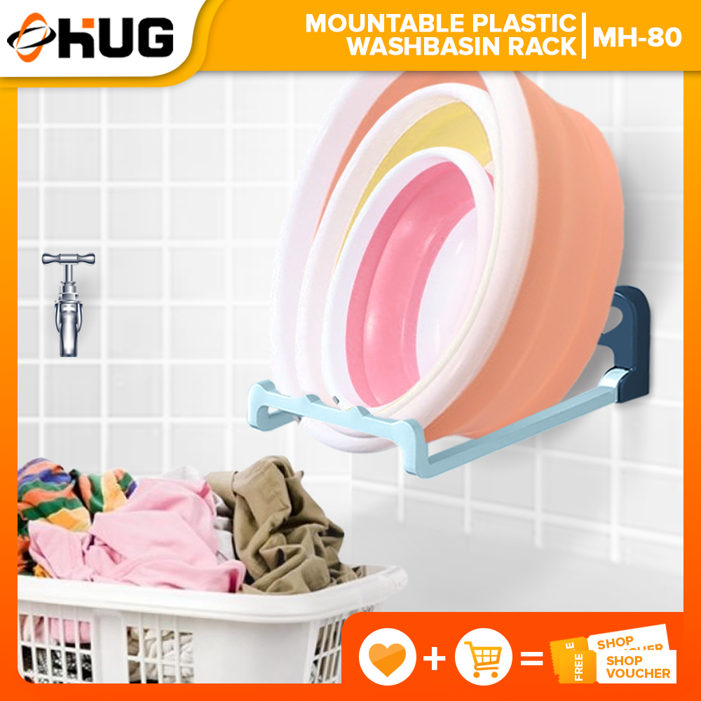 Basin Storage Rack Foldable Washbasin Wall Mountable Hanging for ...
