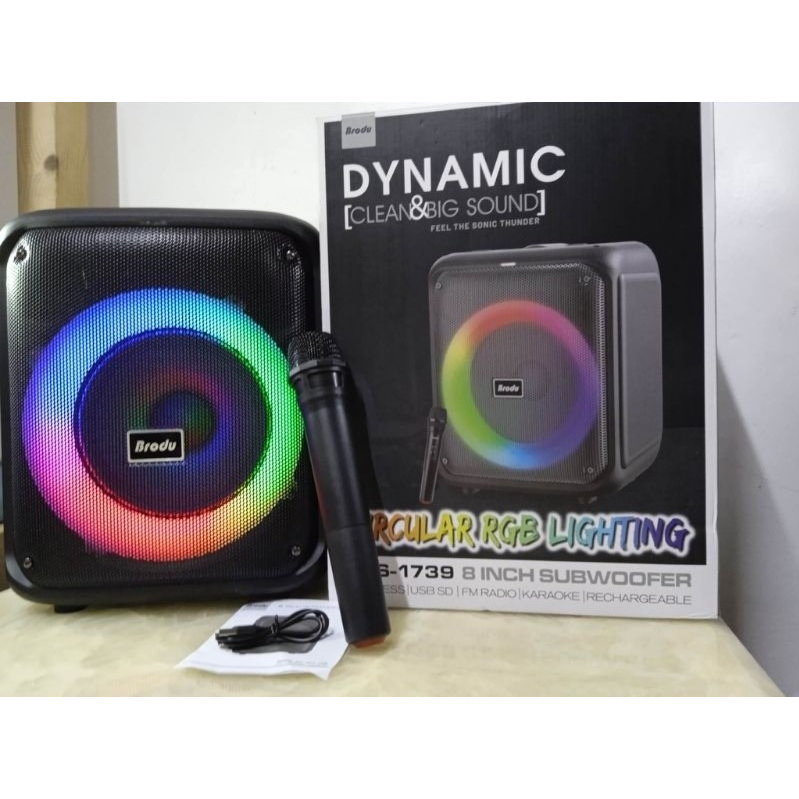 COLORFUL LED LIGHT KARAOKE BLUETOOTH PORTABLE RECHARGEABLE BTS-1739 ...