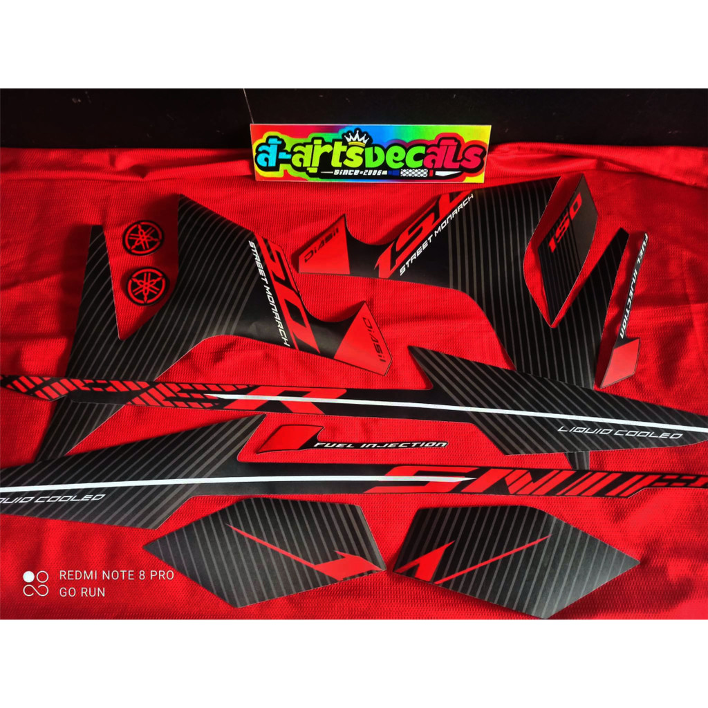 Sniper King V.1/V.2 150 2020 Sticker Decals Black Red Line | Shopee ...