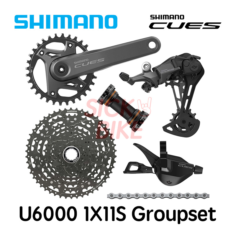 Shimano Cues 1x11 Speed U6000 MTB Groupset Shifter Derailleur 11S LG400 11-50T Bicycle | Shopee ...