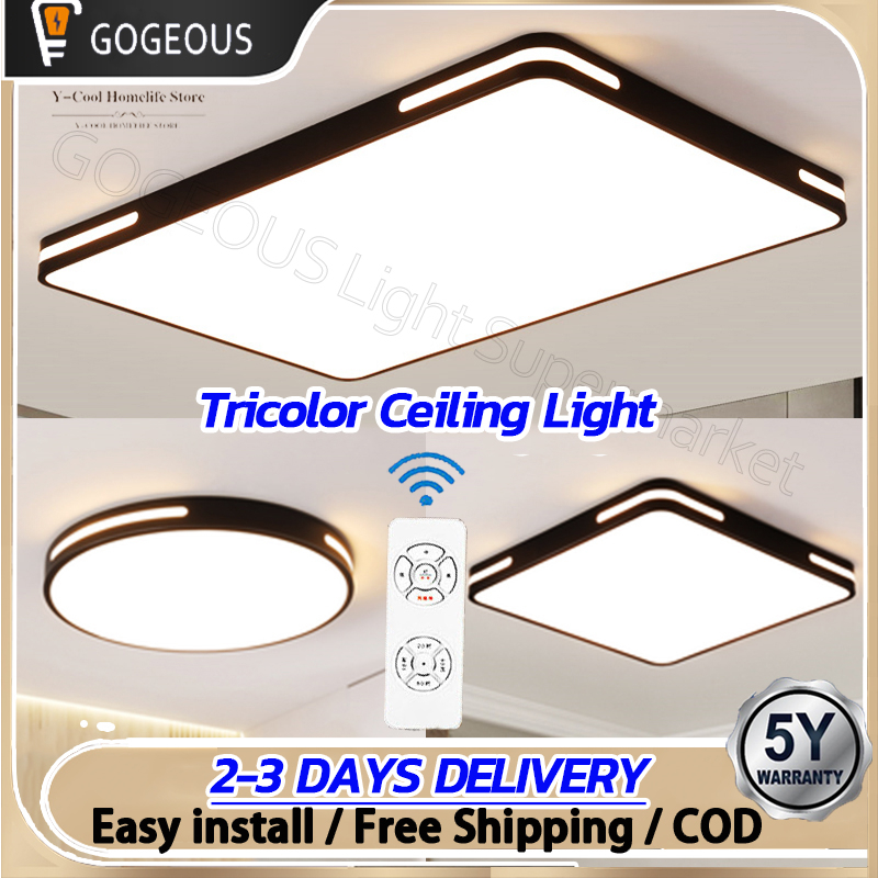 GOGEOUS 3 Colors Ceiling Light Chandelier Tricolor LED lights modern ...