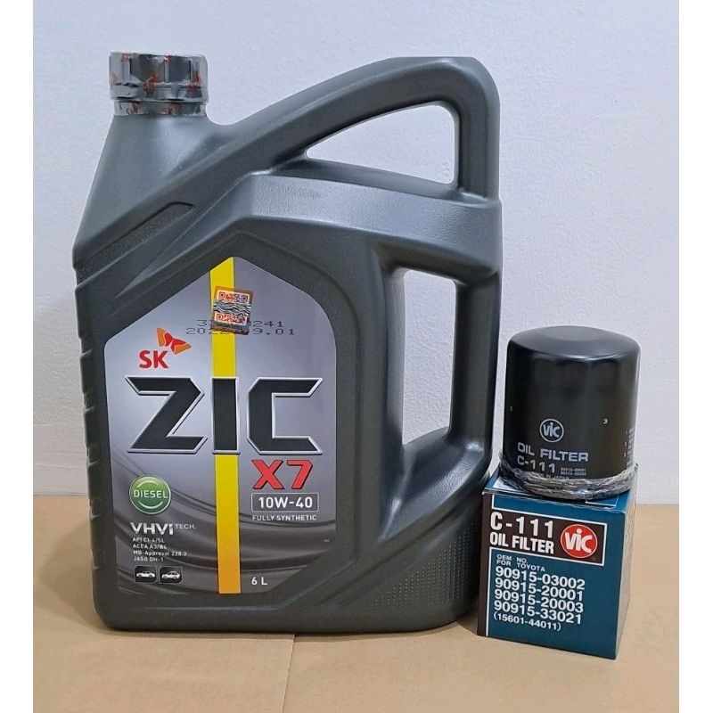 ZIC 10w40 Diesel 6-liters with Vic C-111 oil filter | Shopee Philippines