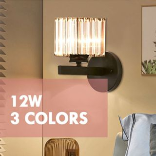 3Color LED Crystal Wall Lamp Nordic Style Wall Light Night Light ...