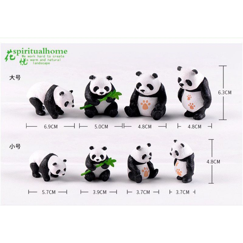 panda figures, (4 pcs set of panda) | Shopee Philippines