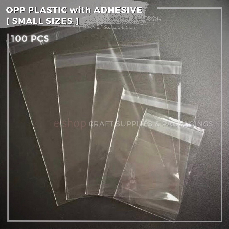 [100 PCS] OPP Plastic with Adhesive - Small to Medium Sizes | Shopee Philippines